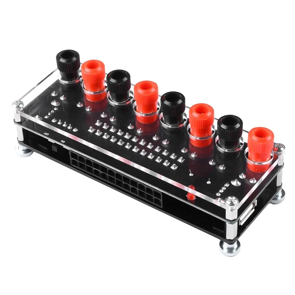 ATX Adapter Razvodna Ploča za Laboratorijsko Napajanje (3.3V, 5V, 12V) - Modul za Računarsko Napajanje ATX / SFX / FLEX sa USB i Banana Priključcima