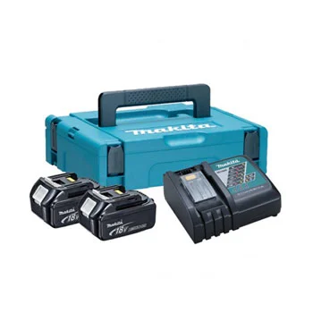 Makita set 2 x BL1830B + DC18RC (197952-5)