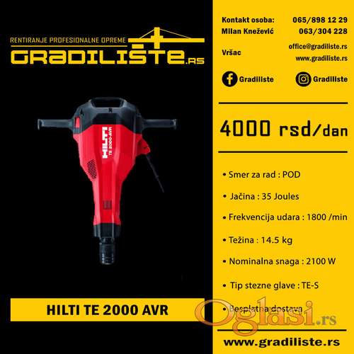 Hilti TE 2000 AVR - izdavanje