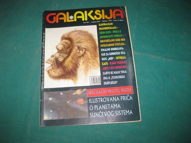 Galaksija br.281 (1998) časopis za popularizaciju nauke