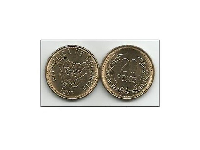 Colombia 20 pesos 1991. UNC