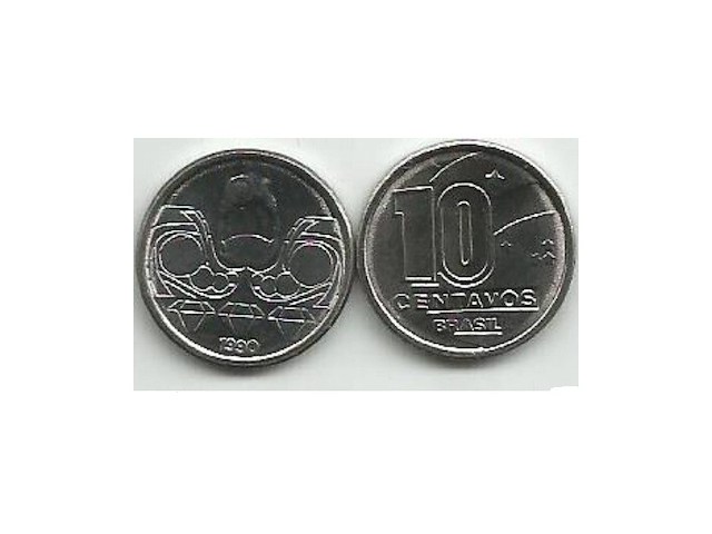 Brazil 10 centavos 1990. KM#613 UNC