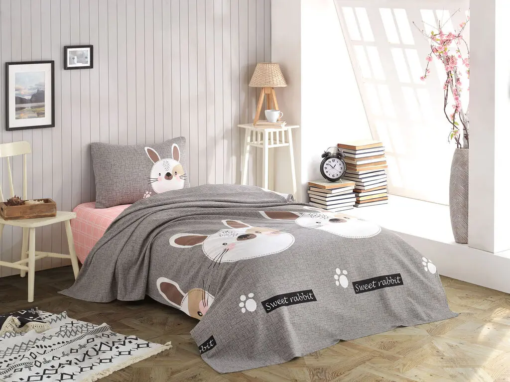 L'essentiel Maison Set Prekrivač i jasučnice Tavsancik, 200 x 230 cm, Sivi