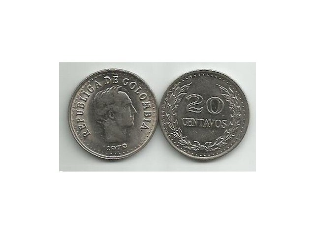 Colombia 20 centavos 1972. KM#246 UNC