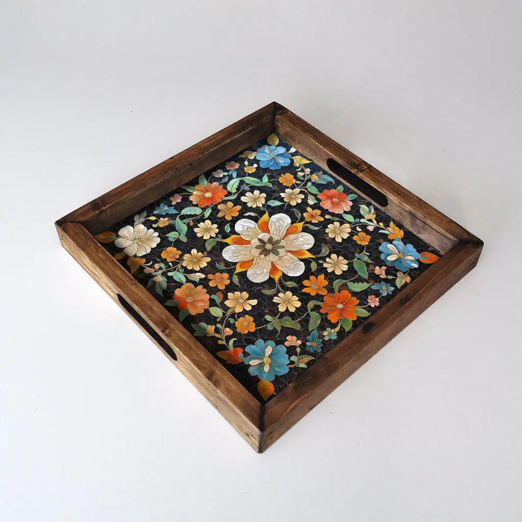 Aberto Design Poslužavnik REF054 35 x 35 x 4 cm, Šareni
