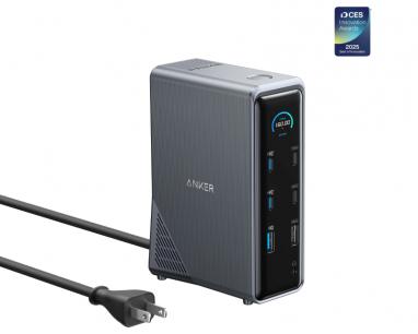 ANKER Prime Docking Stanica 160W, 14u1, Dual Display, siva