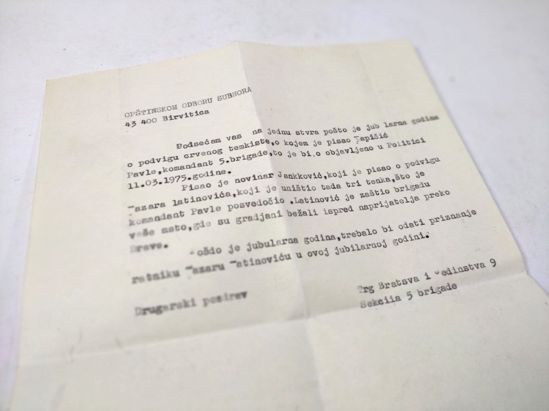Opštinski odbor SUBNOR-a u Virovitica - Lazar Latinović