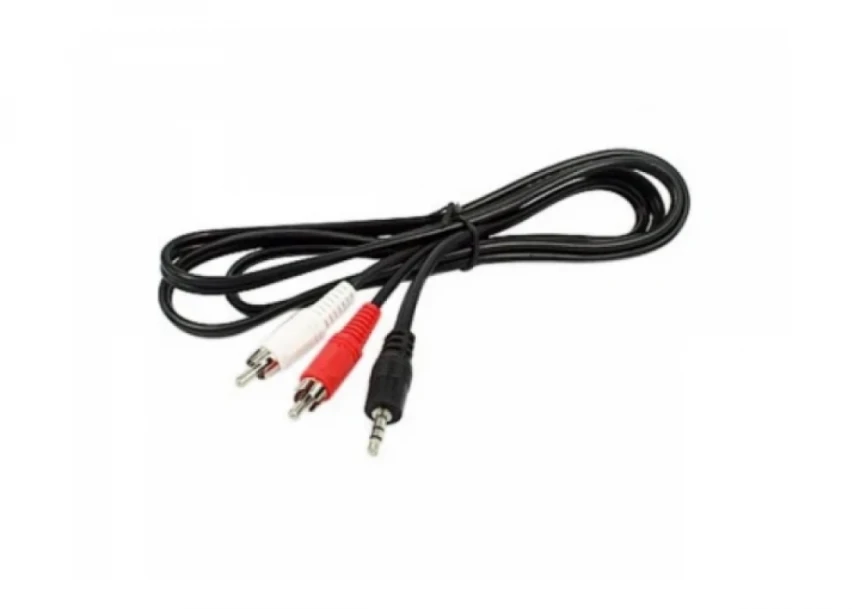 Audio adapter E-green 3.5mm stereo (m) - 2xrca (m) 5m crni