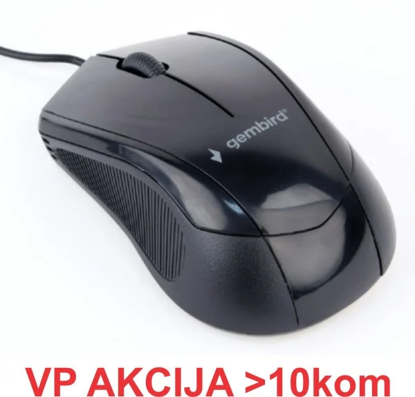 MUS-3B-02 Gembird Opticki mis 1000Dpi 3-button black 105mm USB
