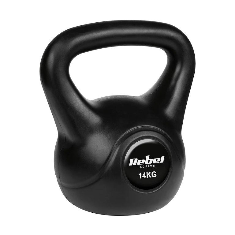 REBEL ACTIVE Bitumenski kettlebell teg crni girja 14kg RBA-2317