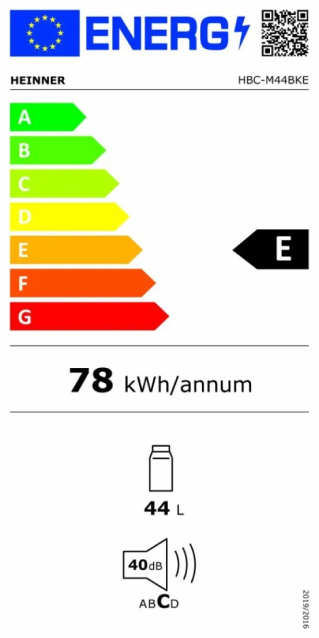 Frižider za piće HEINNER HBC-M44BKE44l 48 limenki crni