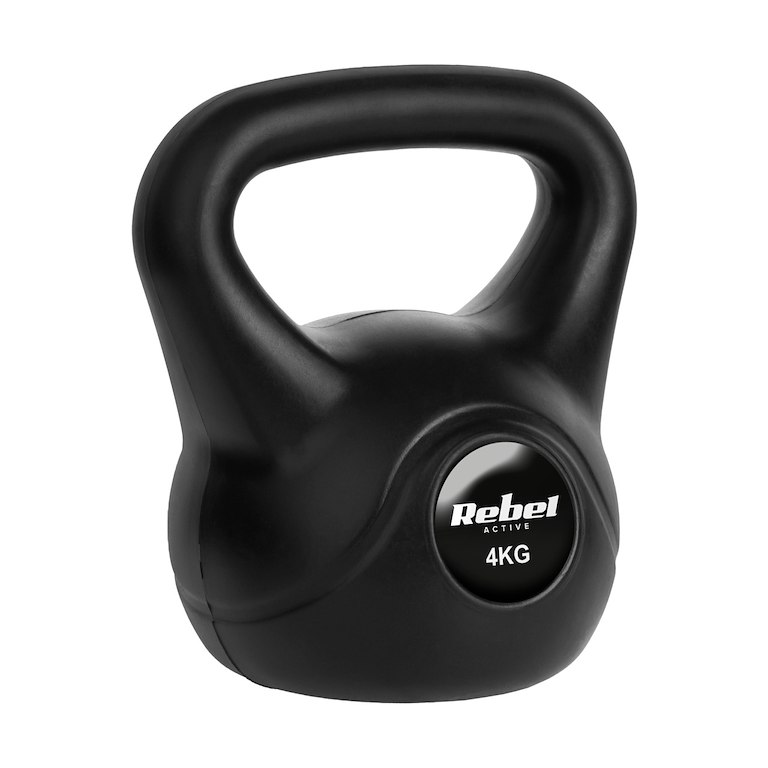 REBEL ACTIVE Bitumenski kettlebell teg crni 4kg RBA-2312