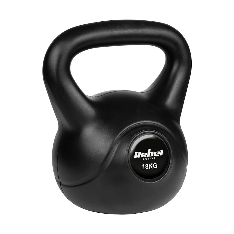 REBEL ACTIVE Bitumenski kettlebell teg crni 18kg RBA-2319