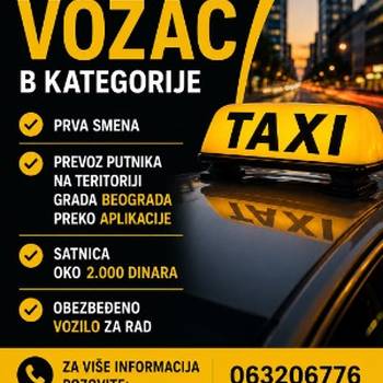 Potreban taxi vozač