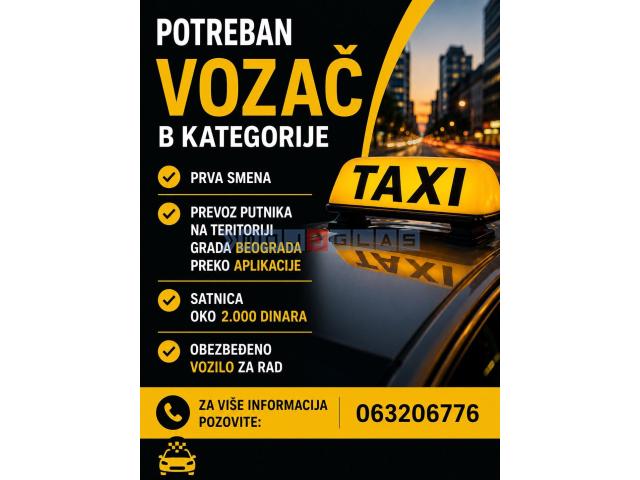 Potreban taxi vozač