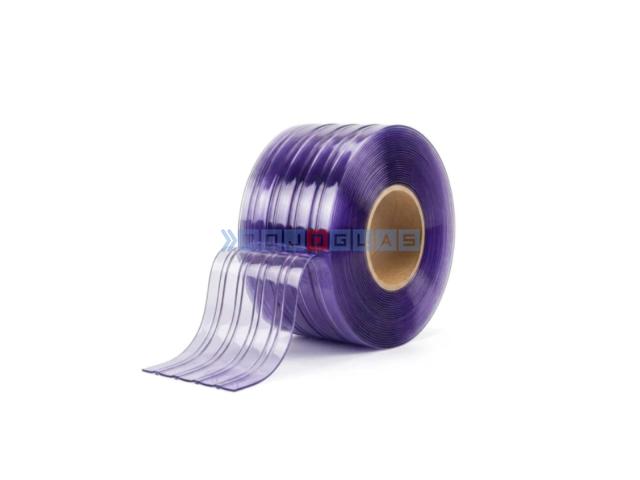 Plavo providna rebrasta PVC trakasta zavesa 200 × 2 mm