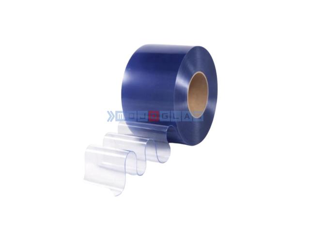 PVC trakasta zavesa plavo providna 200 mm x 2 mm