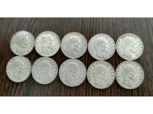 Srebrnjaci Kraljevine Srbije 10 x 1 dinar 1912.