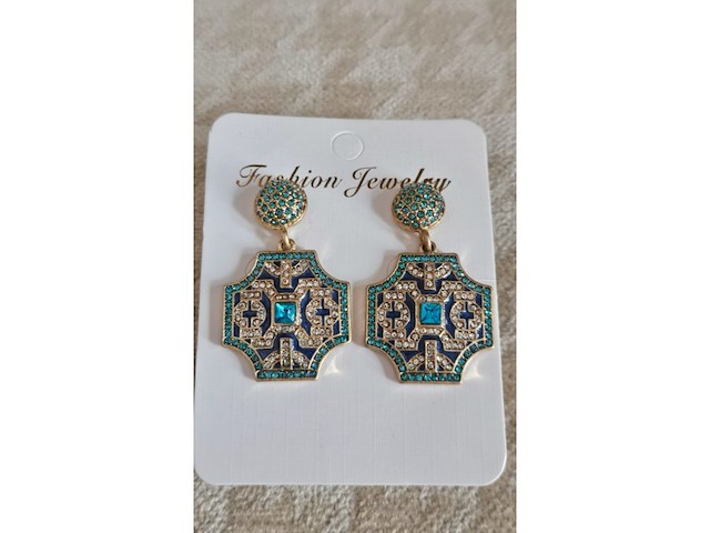 Art deco `Lattice` geometric drop minđuse, novo