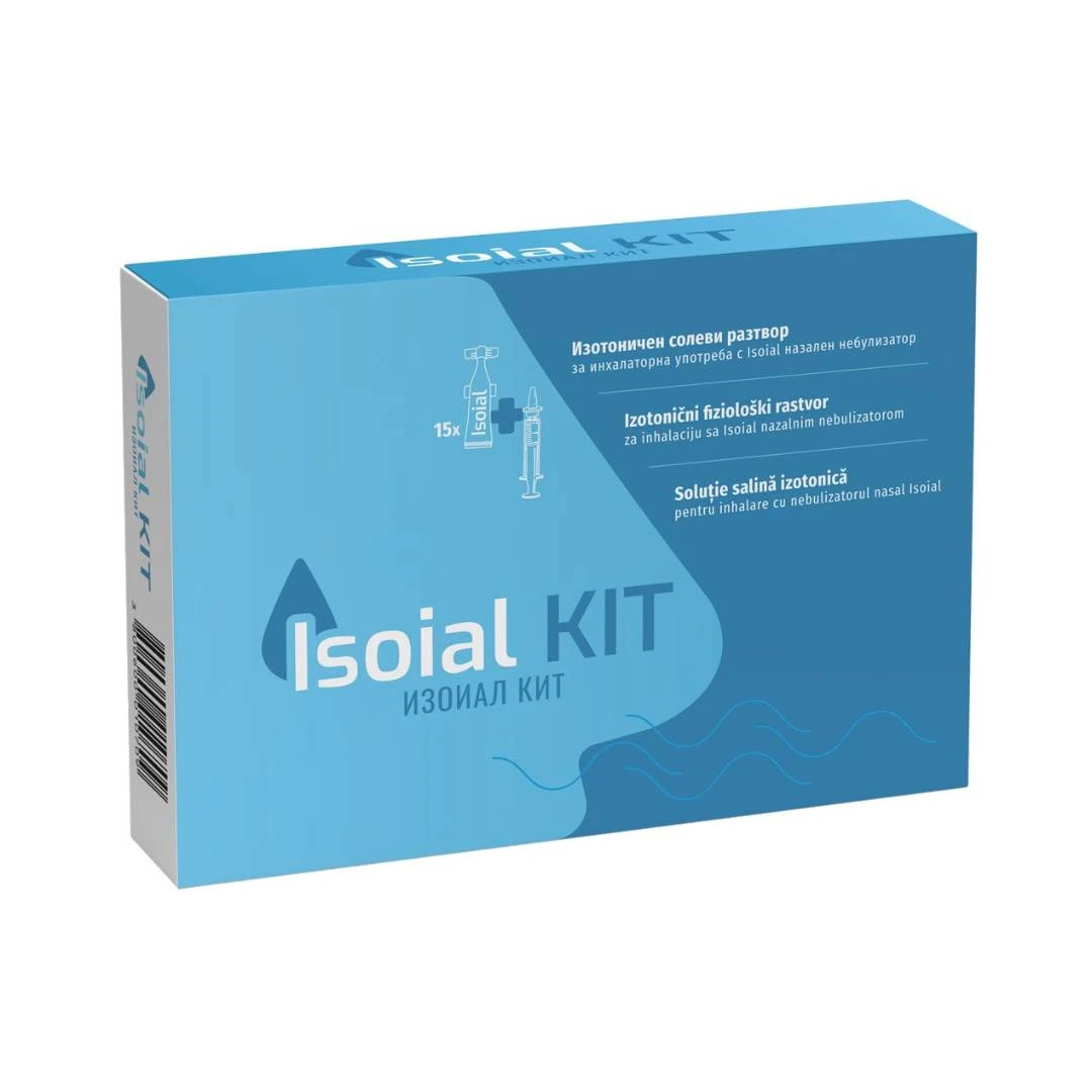 Isoial KIT Fiziološki Rastvor sa Dodatkom Natrijum Bikarbonata 15x5 mL i Nazalni Nebulizator