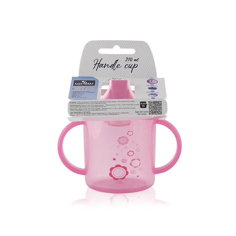 Lorelli Šolja Bertoni 12m+ Pink 210 mL