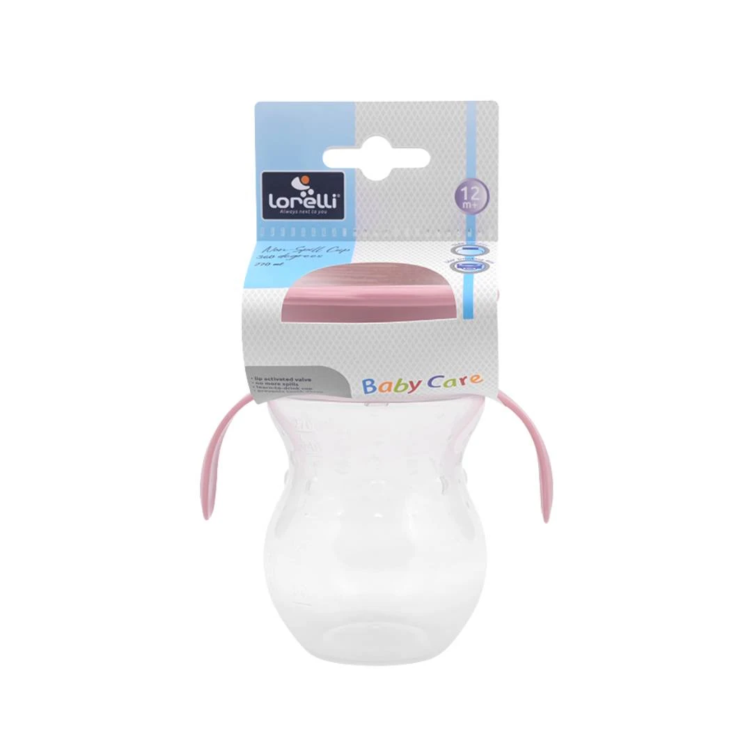 Lorelli Šolja Bertoni Non-Spill Pink 12m+ 270 mL