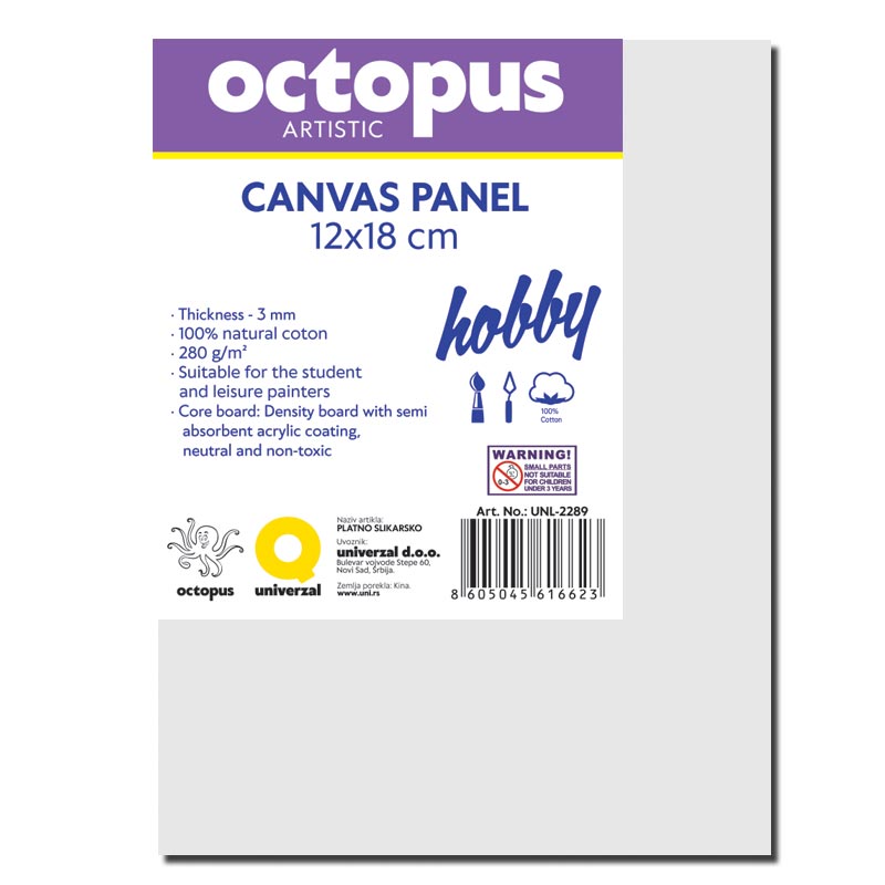 PLATNO SLIKARSKO PANEL OCTOPUS 12x18cm HOBBY 280g UNL-2289