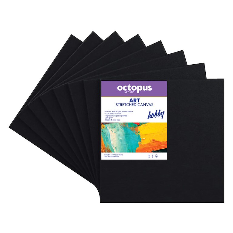 PLATNO SLIKARSKO OCTOPUS CRNO 18x24cm HOBBY 280g UNL-2243