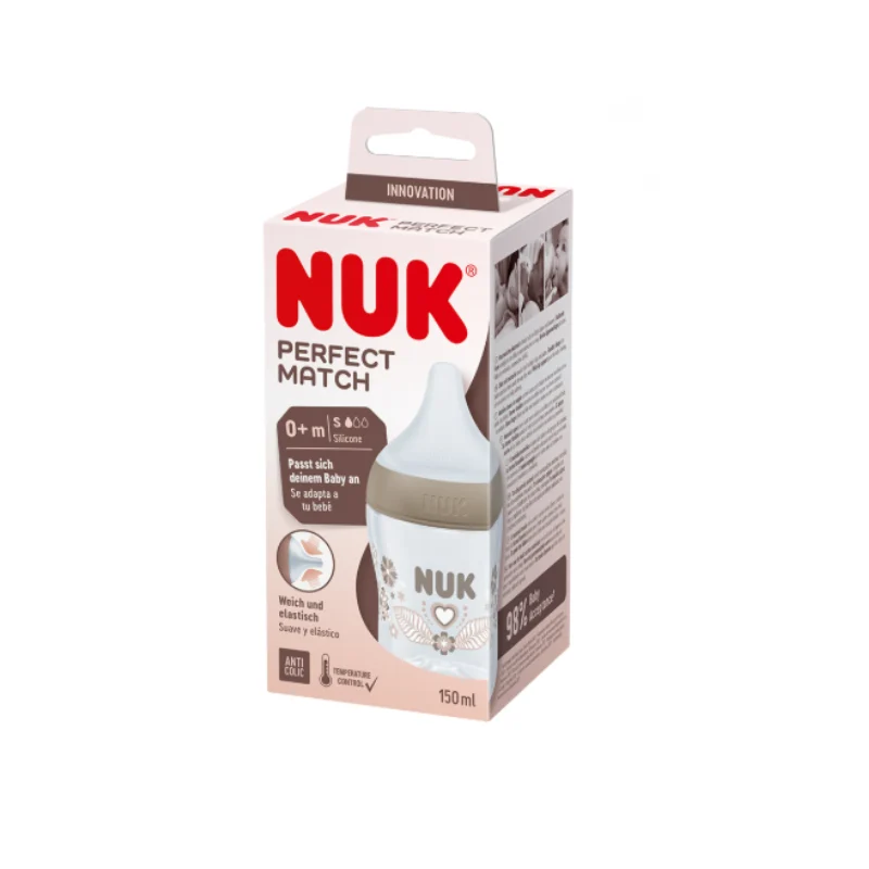 Nuk flašica plastična Perfect Match sa indikatorom temperature 0+m 743093