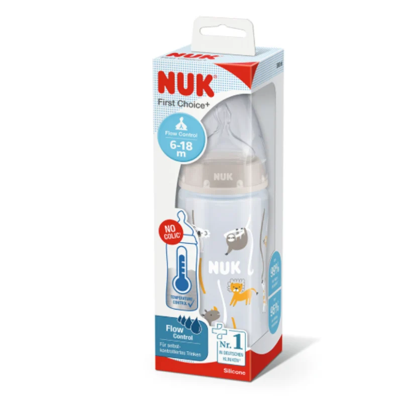 Nuk FC plastična flašica sa indikatorom temperature Flow control 6-18m 741088