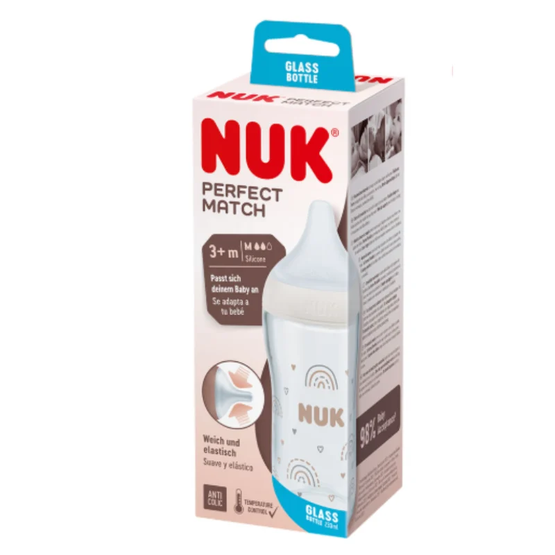 Nuk flašica staklena Perfect Match sa indikatorom temperature 745149