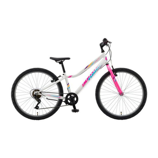Bicikl Booster Turbo 240 WHITE, B240S03262, točkovi 24", 6 brzina, za uzrast preko 8 godina, Bela boja sa rozim detaljima