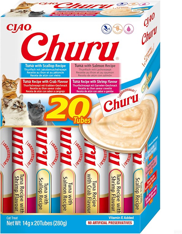 INABA Cat CHURU Multipack Tuna/Seafood 20P