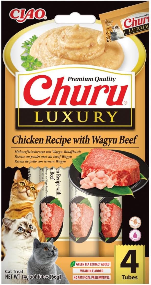 INABA Cat CHURU LUXURY Chicken Recipe with Wagyu Beef