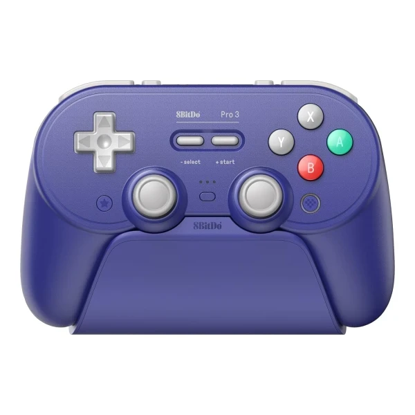 Bežični gamepad 8BitDo Pro 3 BT 2.4Ghz Multi platform Vibracija Hall Effect TMR Purple edition+Dock