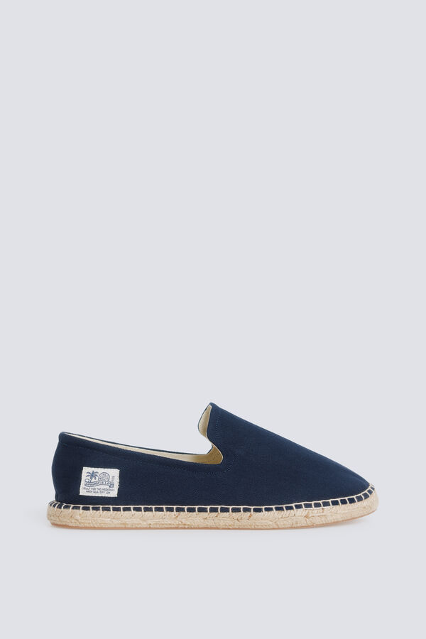Espadrilles aus Baumwolle mit Fischgrätenmuster