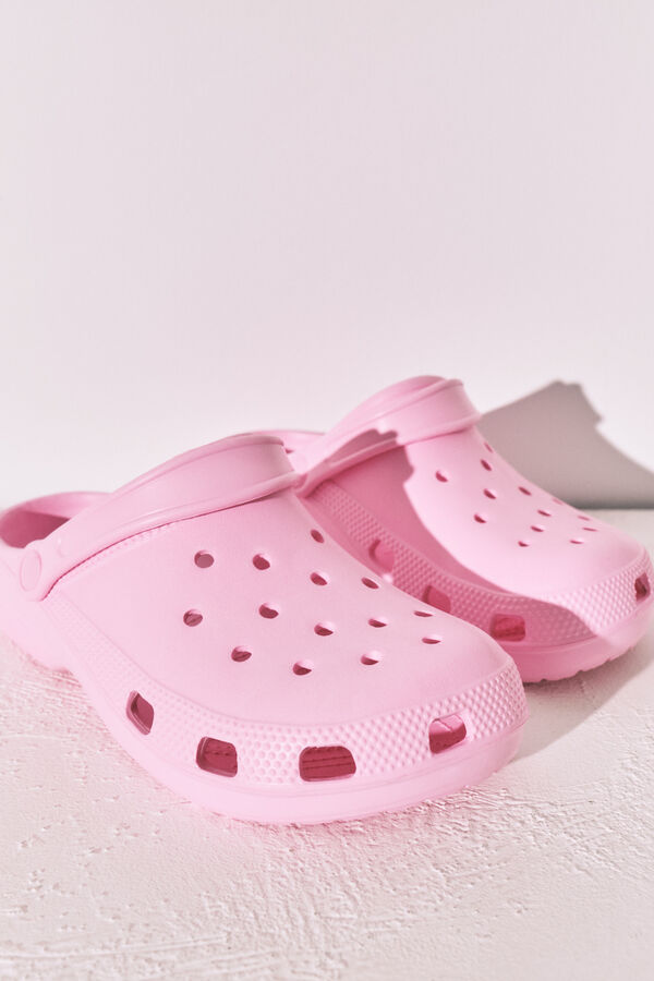 Rosa Gummi-Clogs Hausschuhe