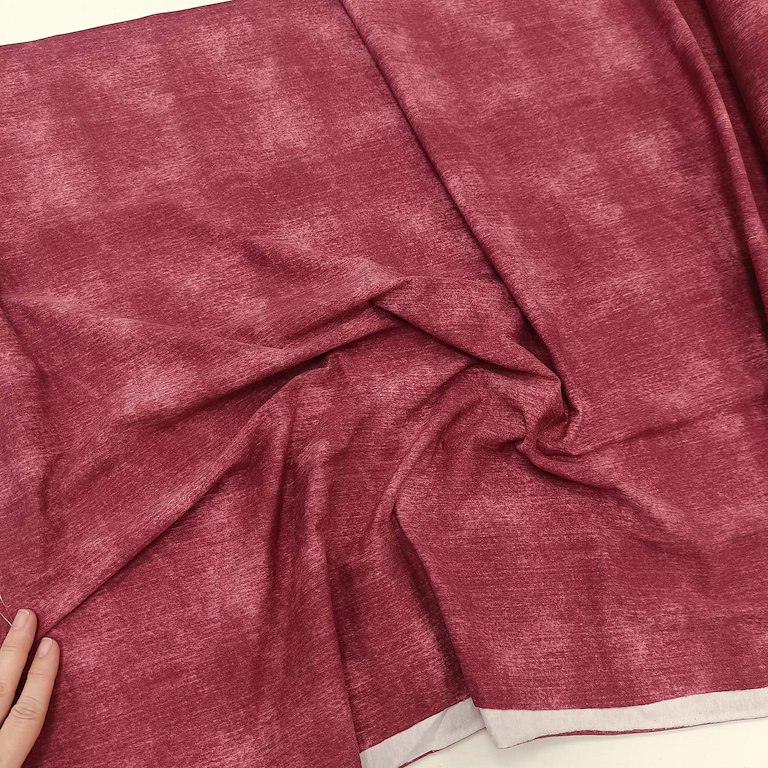 Premijum pamuk žersej ispran efekat štampe boja vina
