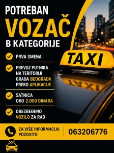 POTREBAN TAXI VOZAČ