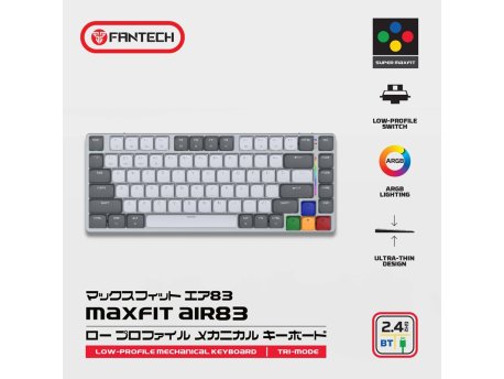 FANTECH Tastatura Mehanička Gaming MK915 RGB Maxfit AIR83 Wireless grey (red switch)