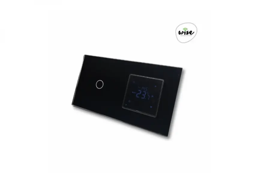 Wise pametni modularni set sa termostatom i prekidačem, crni panel WTER03