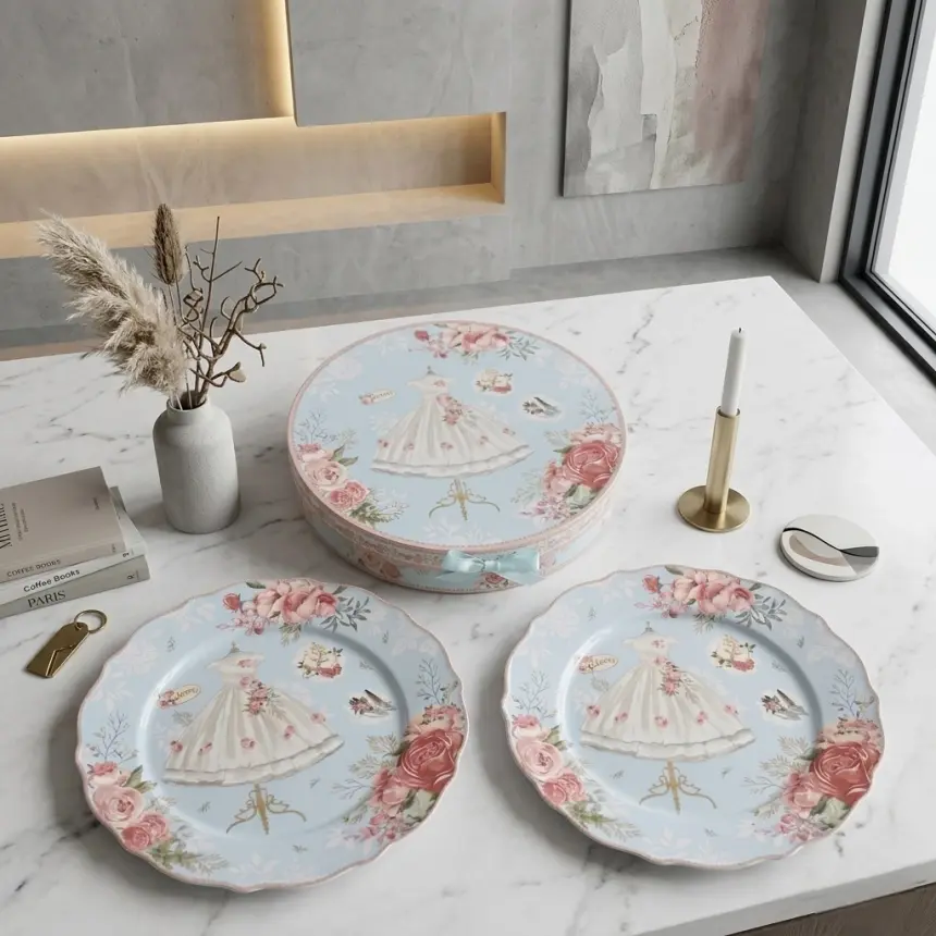 TANJIR SET 2/1 PASTEL PLAVI LOVE 26CM OP25450 WY