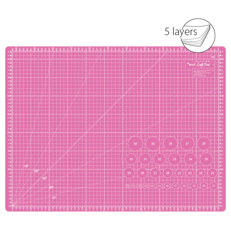 Nepovrediva podloga (ploča) za krojenje 60 cm x 45 cm roze boje