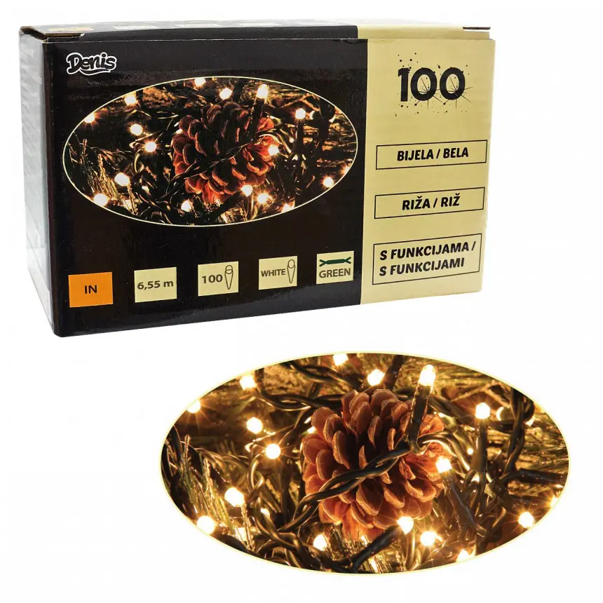 100 Lampica RIŽA, bela-8 funkcija 52-341000