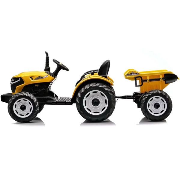 Traktor na akumulator sa kip prikolicom žuti 144217Ž
