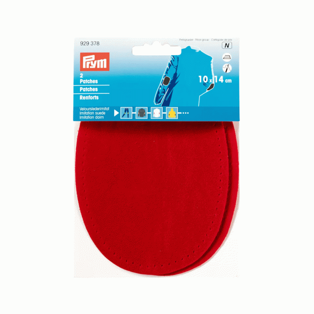 Zakrpe velur-imitacija kože 10x14 crvena