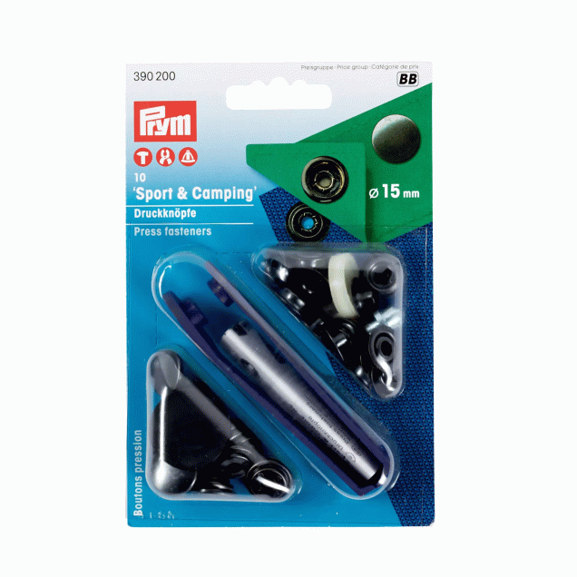 Drikeri Sport kamping 15mm crni 10kom