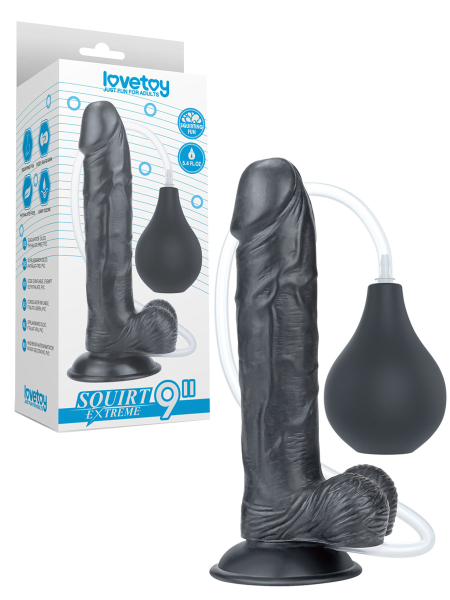 9“ Squirt Extreme Dildo – Black