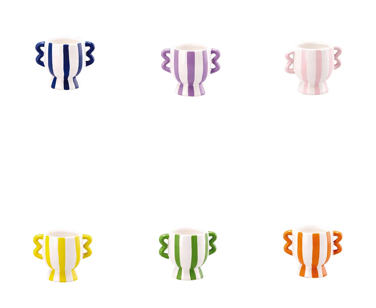 Keramička vaza DOLOM STRIPE 11x8cm više vrsta