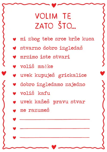 ČESTITKA LISTA VOLIM TE